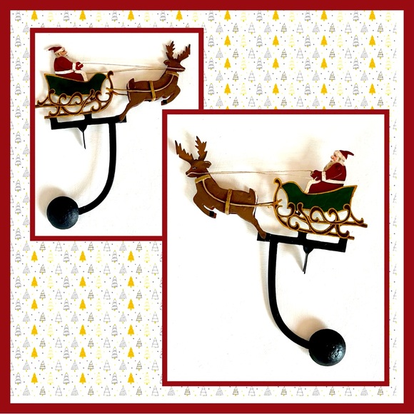 Holiday | Vtg Balance Toy Santa Sleigh Reindeer Metal Folk Art Pendulum ...